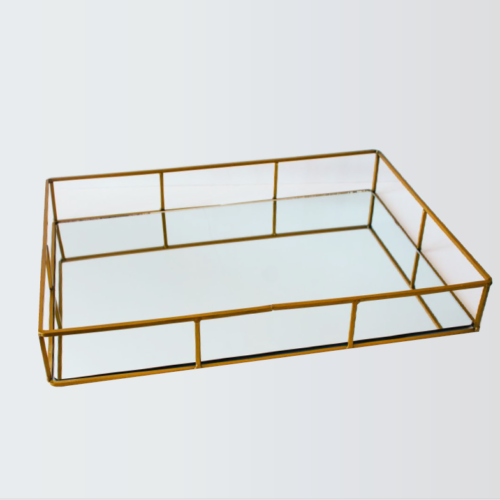 Rectangle Gold Mirror Tray - Equanimity